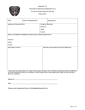 Fillable Online Permission to Burn (Burn Permit) - State of Michigan ...