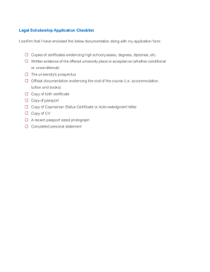 Fillable Online Legal Scholarship Application Checklist Fax Email Print ...