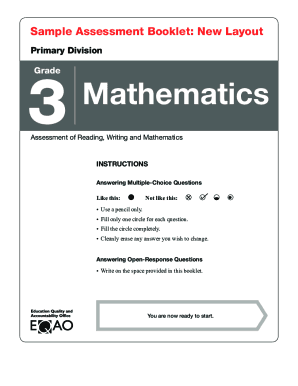 Fillable Online Sample Test Booklet 2011 - Earl Haig Secondary School ...