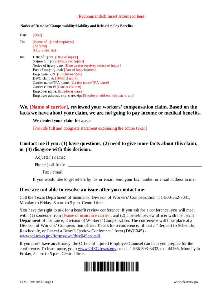 The Texas State Employees' Workers' Compensation System Doc Template ...