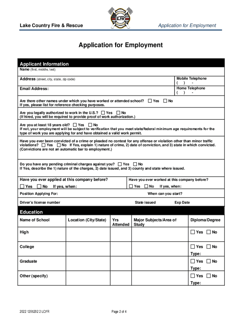 Fillable Online Be A Firefighter - Los Angeles County Fire Department ...