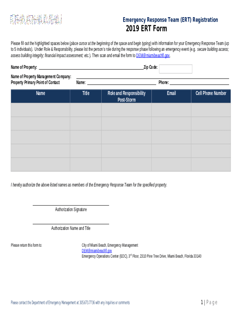 How to emergency response team (ERT) in your society Doc Template ...