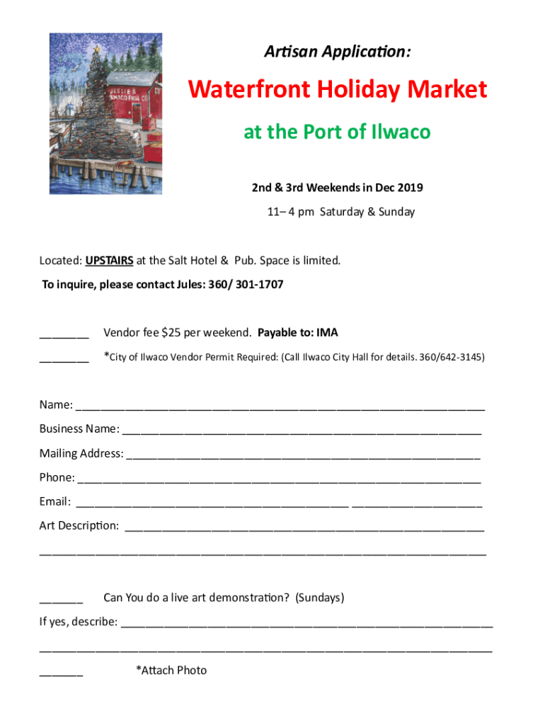Fillable Online Waterfront Holiday Market - City of Ilwaco Fax Email Print - pdfFiller