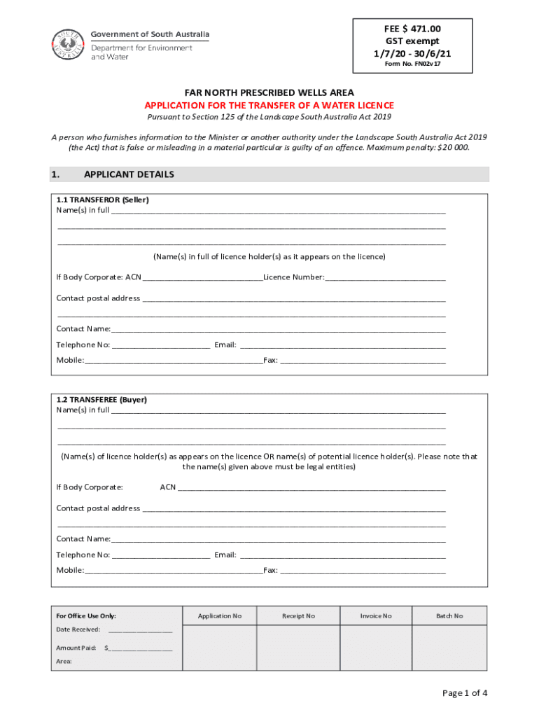 Fillable Online Groundwater Production Permit Application W E LL U S E ...