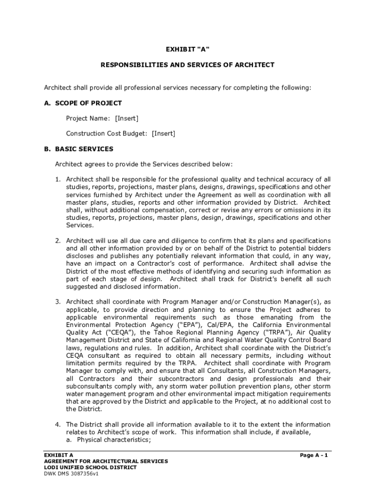 Fillable Online Sample Architect and Engineer Agreement for 20-071 ...