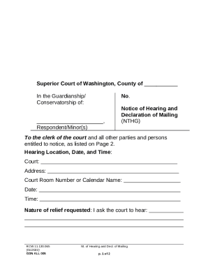 Respondent/Minor/s - Washington State Courts Doc Template | pdfFiller