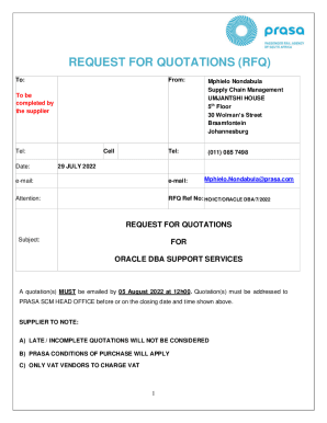 Fillable Online request for quotations (rfq) Fax Email Print - pdfFiller
