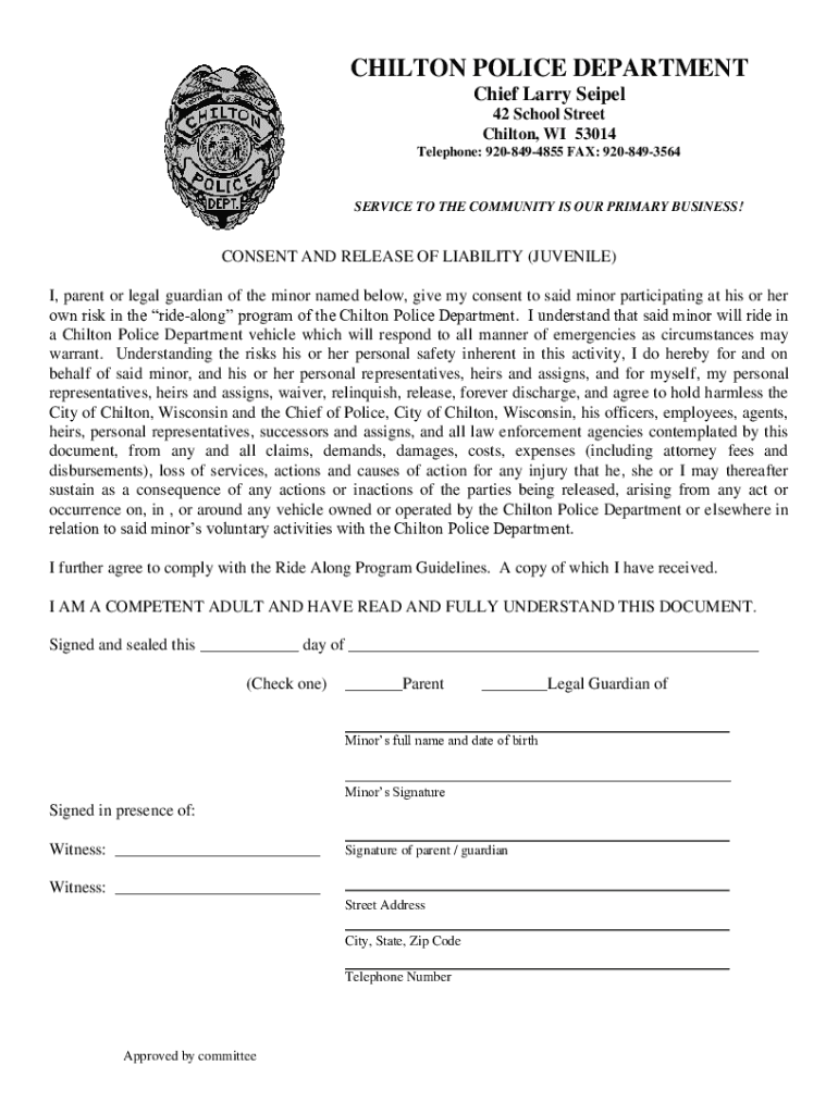 Fillable Online CHILTON POLICE DEPARTMENT Fax Email Print - pdfFiller