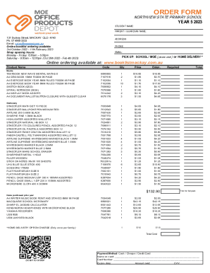 Fillable Online NORB2S Year 5 Order Form 2023 - Northview State School ...