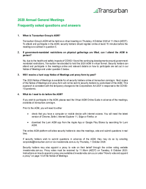 Fillable Online AGM Frequently Asked Questions Fax Email Print - pdfFiller