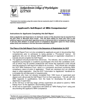 Fillable Online Applicant Self Report of MRA Competencies Fax Email ...