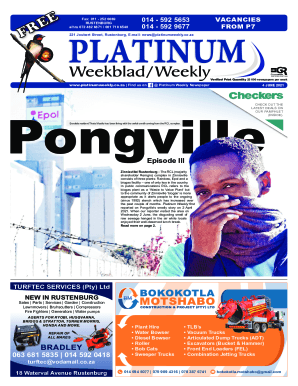 Fillable Online platinumweekly co contact us - Platinum Weekly ...