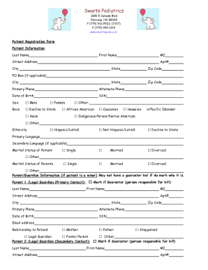 Fillable Online new patient registration form - Bright Future Pediatrics Fax Email Print - pdfFiller