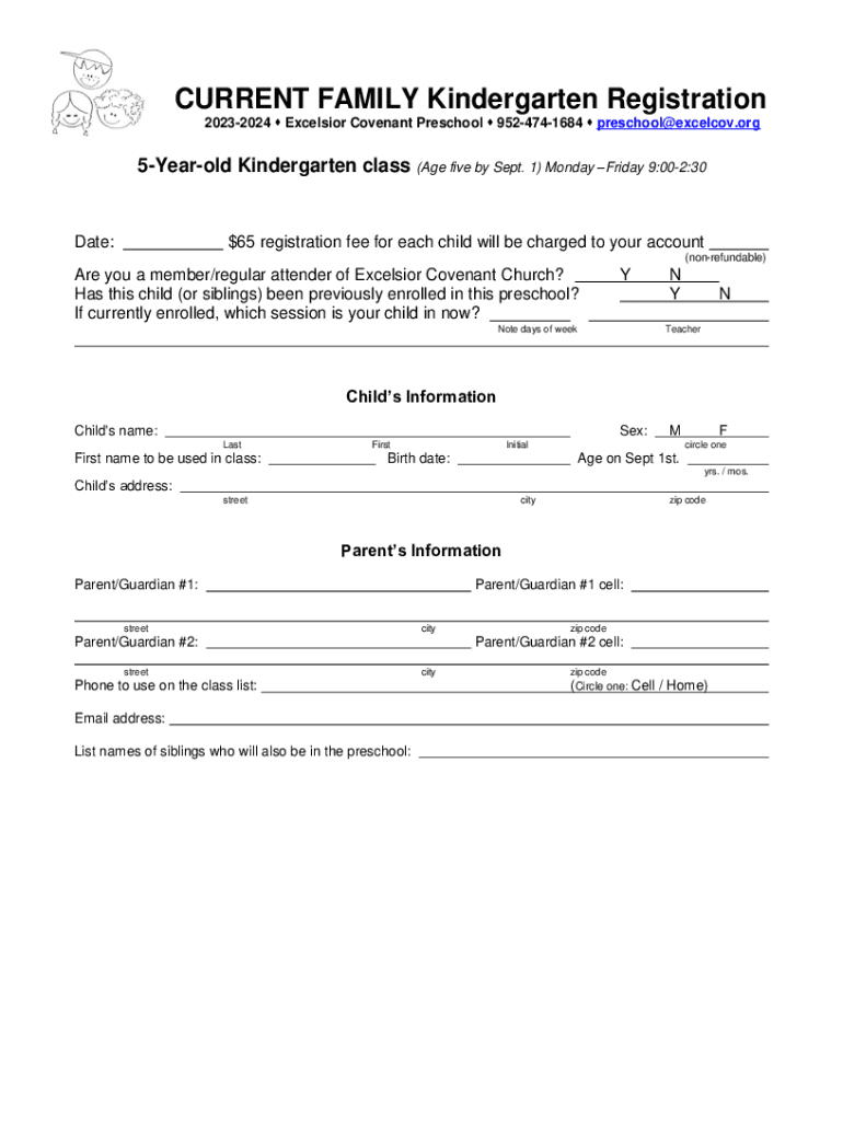 Fillable Online Preschool Registration Form - Amazon AWS Fax Email Print - pdfFiller