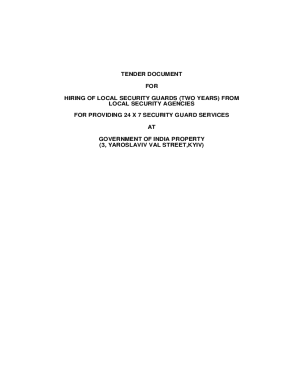 Fillable Online Tender for Providing Security Services at the ...