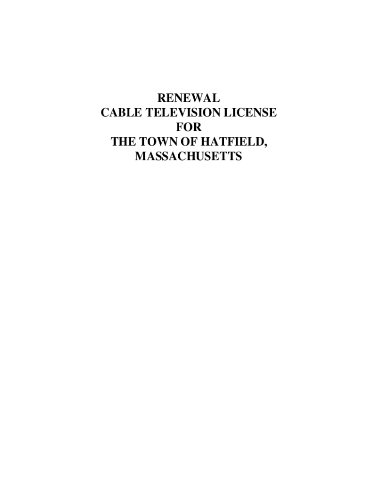 Fillable Online RENEWAL CABLE TELEVISION LICENSE FOR THE TOWN OF ...