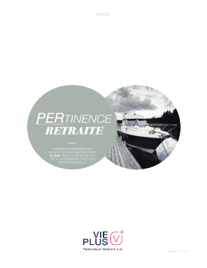 Fillable Online PERTINENCE RETRAITE - Vie Plus Fax Email Print - pdfFiller
