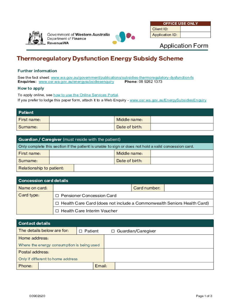 Fillable Online TDES Application Form. Thermoregulatory Dysfunction ...