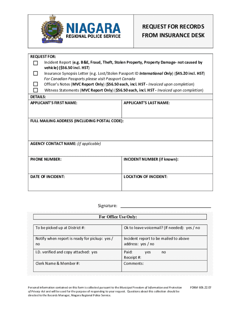 Fillable Online Incident Reports - a Freedom of Information request to ...