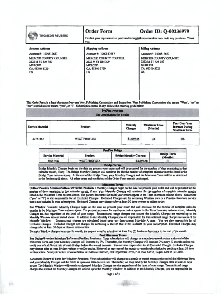 Fillable Online web2 co merced ca Order Form Order ID: Q-00236979 ...