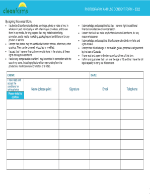 Fillable Online PHOTOGRAPHY AND USE CONSENT FORM 2022 Fax Email Print ...