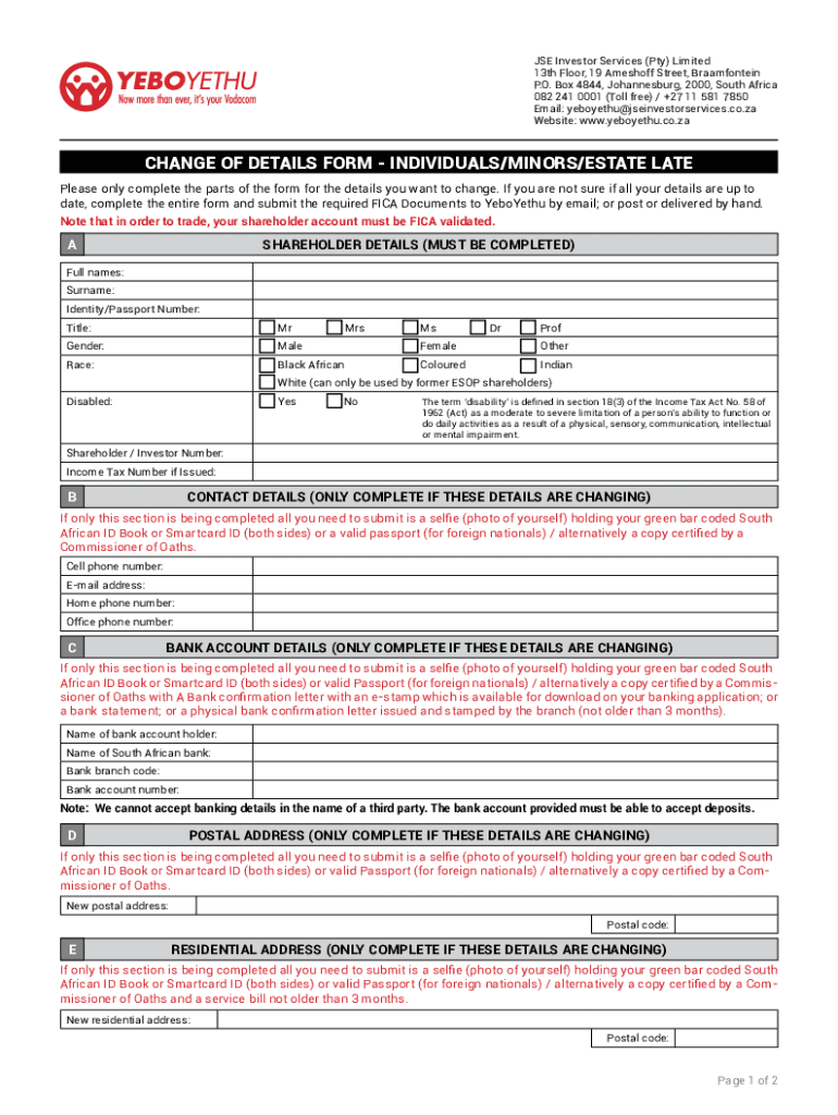 Fillable Online TRANSFER FORM FOR YEBOYETHU SHARES Fax Email Print ...