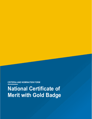 Fillable Online certificate of merit and gold badge application form in ...