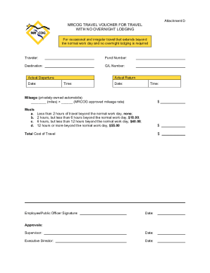 Fillable Online Travel Voucher Form - No Overnight Lodging Fax Email Print - pdfFiller