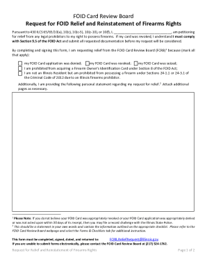 Fillable Online Request for FOID Relief and Reinstatement of Firearms ...