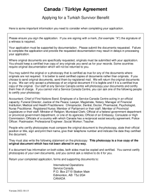 Fillable Online Canada / Turkey Agreement - Service Canada Forms Fax ...