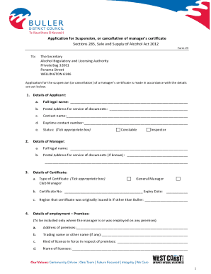 Fillable Online ApplicAtion for new MAnAger's certificAte Fax Email ...