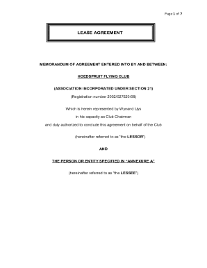 Fillable Online Flying Club Aircraft Lease Agreement - StudyLib Fax Email Print - pdfFiller