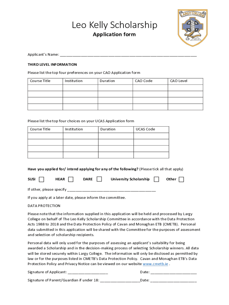 Fillable Online Application-form-LCC-Leo-Kelly-Scholarship-Final.docx ...