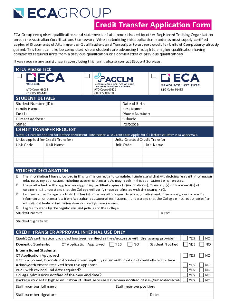 Fillable Online Credit-Transfer-Application-Form Fax Email Print ...