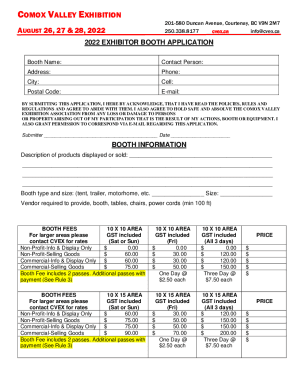 Fillable Online Welcome to the Comox Valley's Exhibition Fax Email Print - pdfFiller