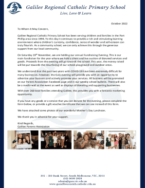 Fillable Online Galilee Regional Catholic Primary School, South ...
