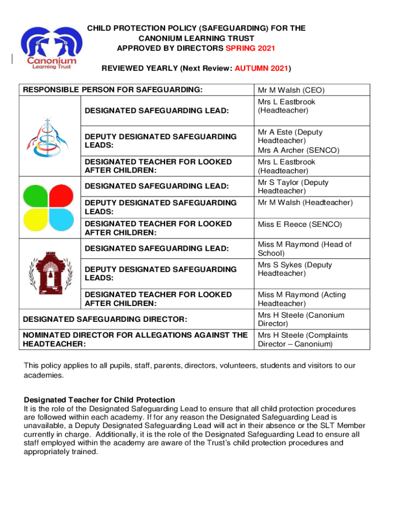 Fillable Online SENse Learning Safeguarding & Child Protection Policy Fax Email Print - pdfFiller