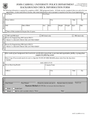 Fillable Online POLICE DEPARTMENT BACKGROUND CHECK ... Fax Email Print ...