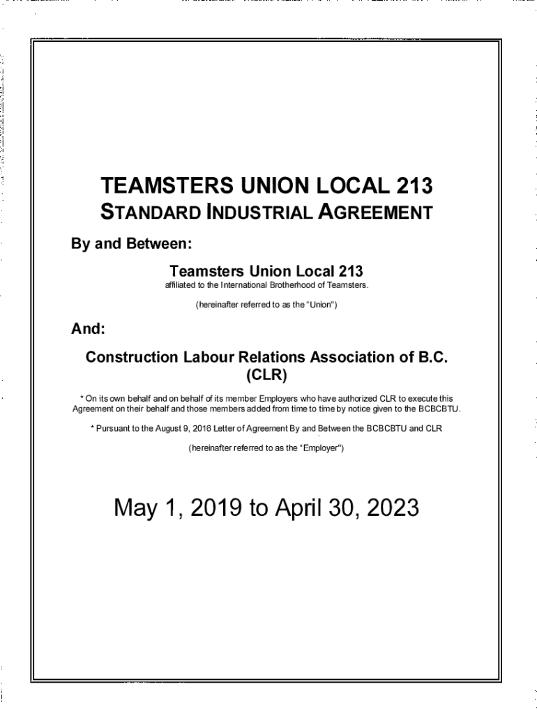 Fillable Online teamsters mainline pipeline agreement for canada ...