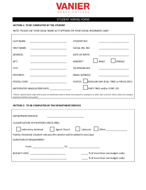 Fillable Online SOCIAL INSURANCE NUMBER APPLICATION Fax Email Print ...
