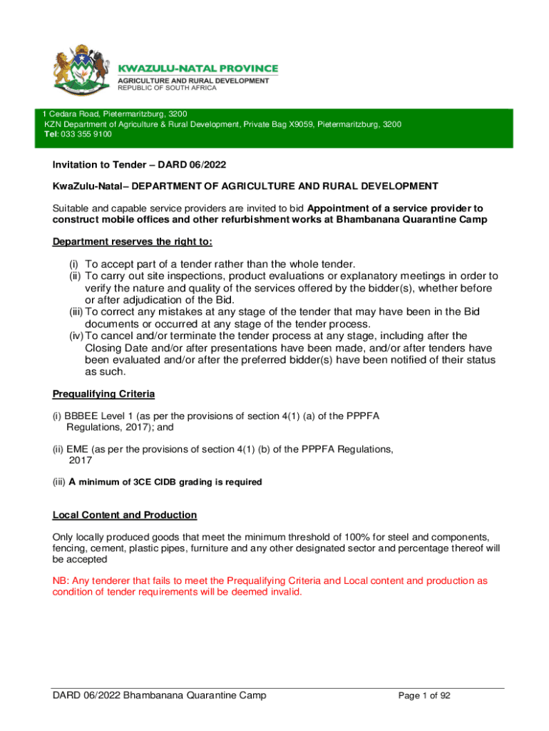 Fillable Online KZN Department of Agriculture and Rural Development Fax Email Print - pdfFiller