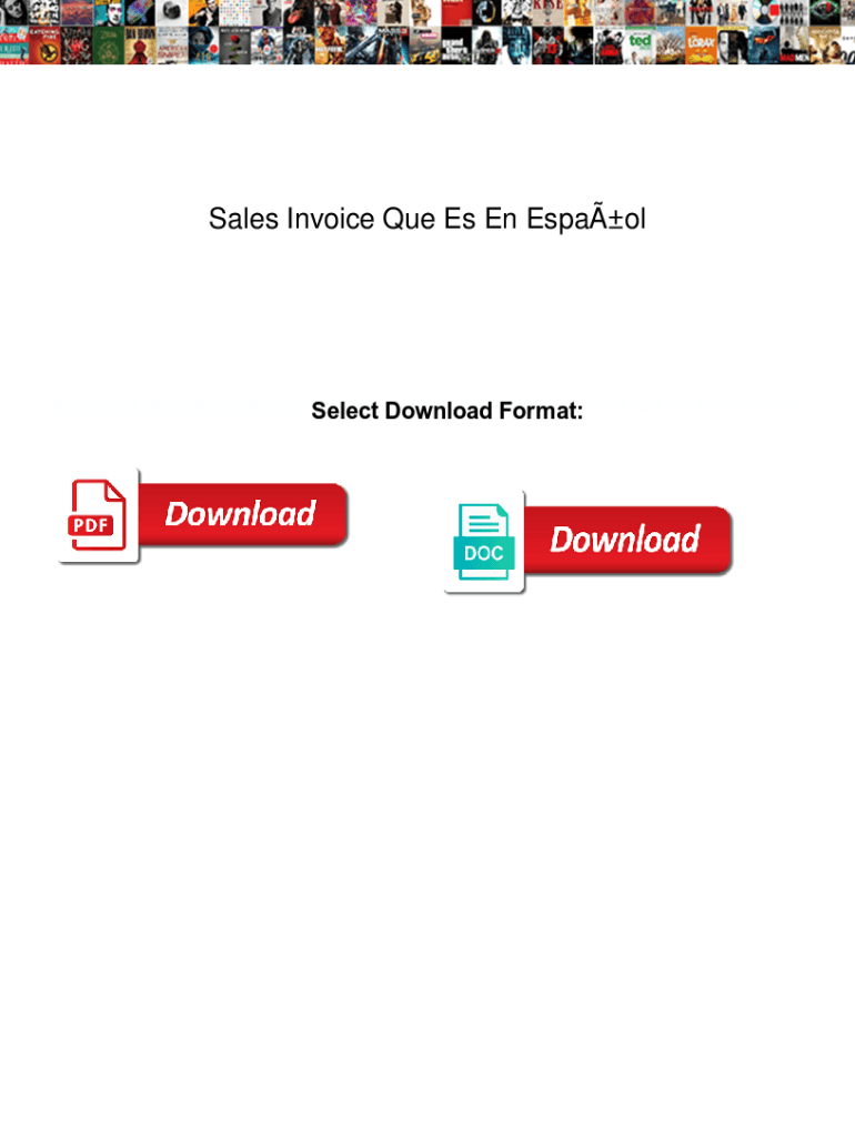 Fillable Online Sales Invoice Que Es En Espaol. Sales Invoice Que Es En ...