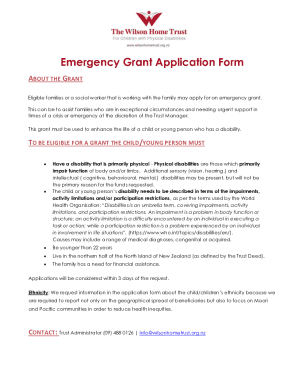 Fillable Online wilsonhometrust org Emergency Grant Application Form ...