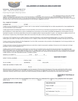 Fillable Online Deed Of Surety Form Franchise Fax Email Print - pdfFiller