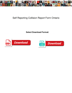 Fillable Online Self Reporting Collision Report Form Ontario. Self ...