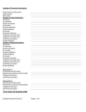 Fillable Online Personal Information Update & Photo Permission.xlsx Fax Email Print - pdfFiller