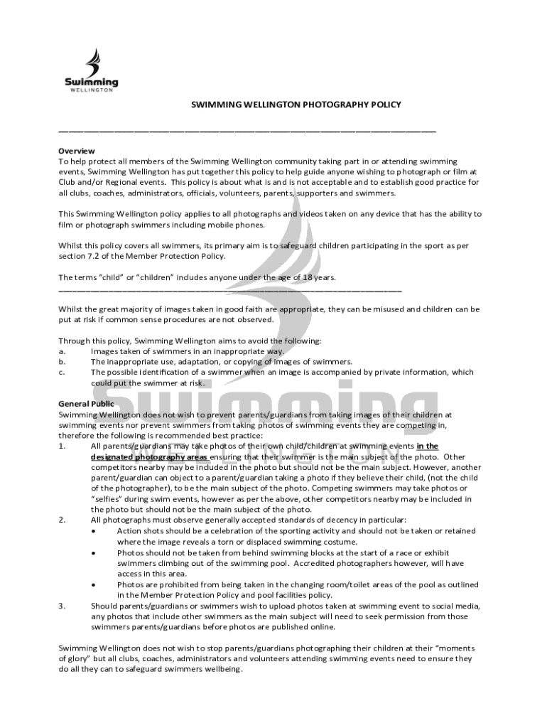 Fillable Online wellington swimming org A Pair Of Wellington Swimmers ...