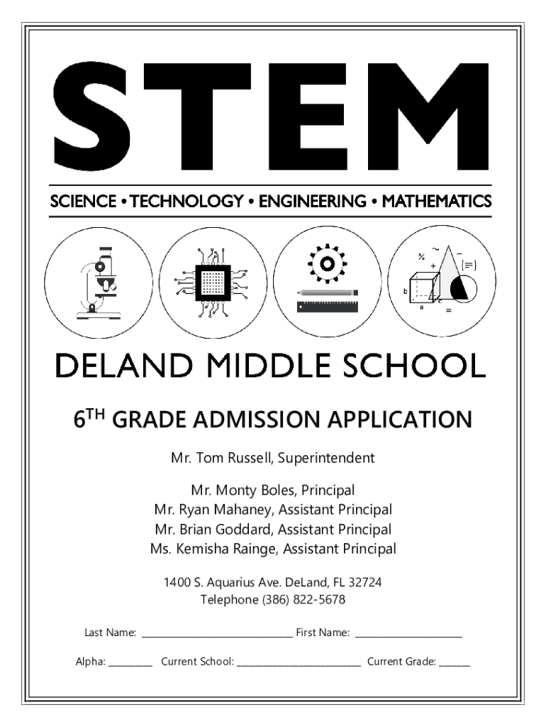 Fillable Online 6th Grade STEM Application - Volusia County Schools Fax Email Print - pdfFiller