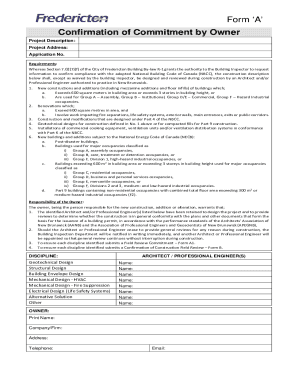 Fillable Online Form 'A' Confirmation of Commitment by Owner ...
