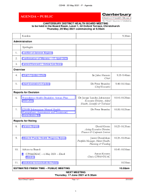 Fillable Online CDHB - 15 April P - Agenda - PDF Free Download ...
